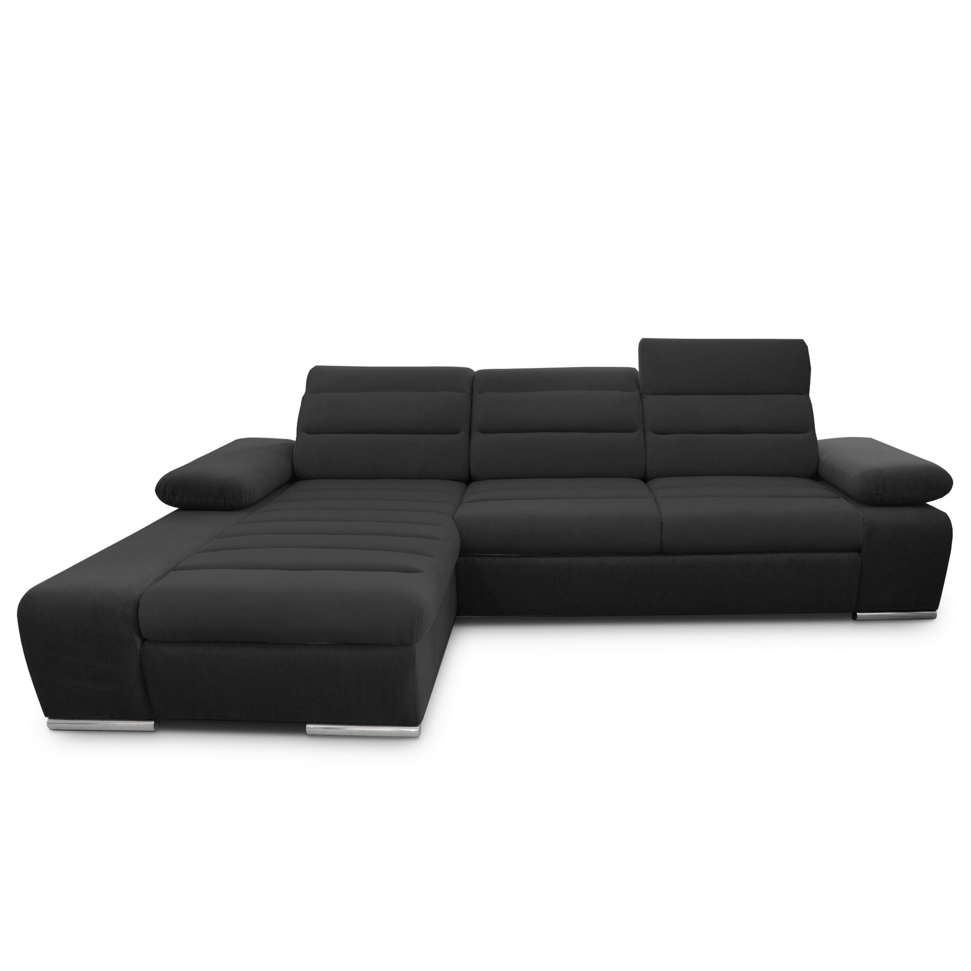 Rohová sedačka rozkládací Korfu levý roh černá | OKAY.cz