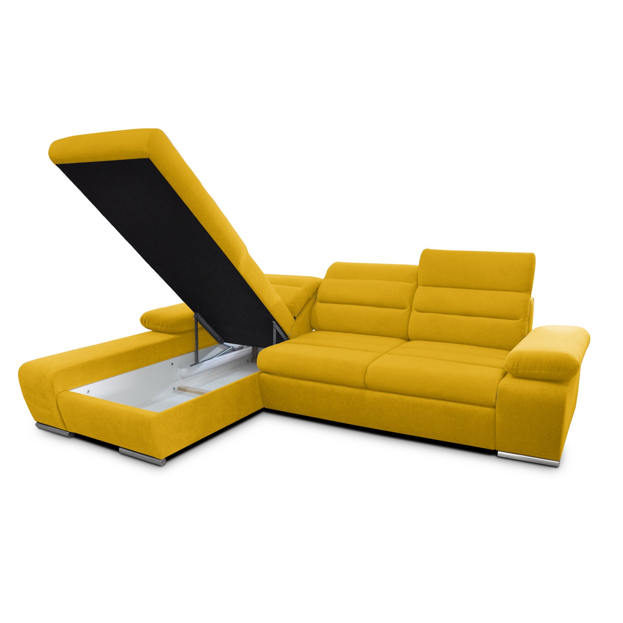 Rohová sedačka rozkládací Korfu levý roh žlutá | OKAY.cz