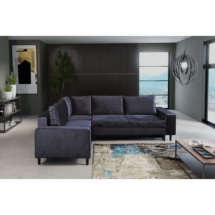 Rohová sedačka rozkládací Pavia levý roh modrá II. jakost | OKAY.cz