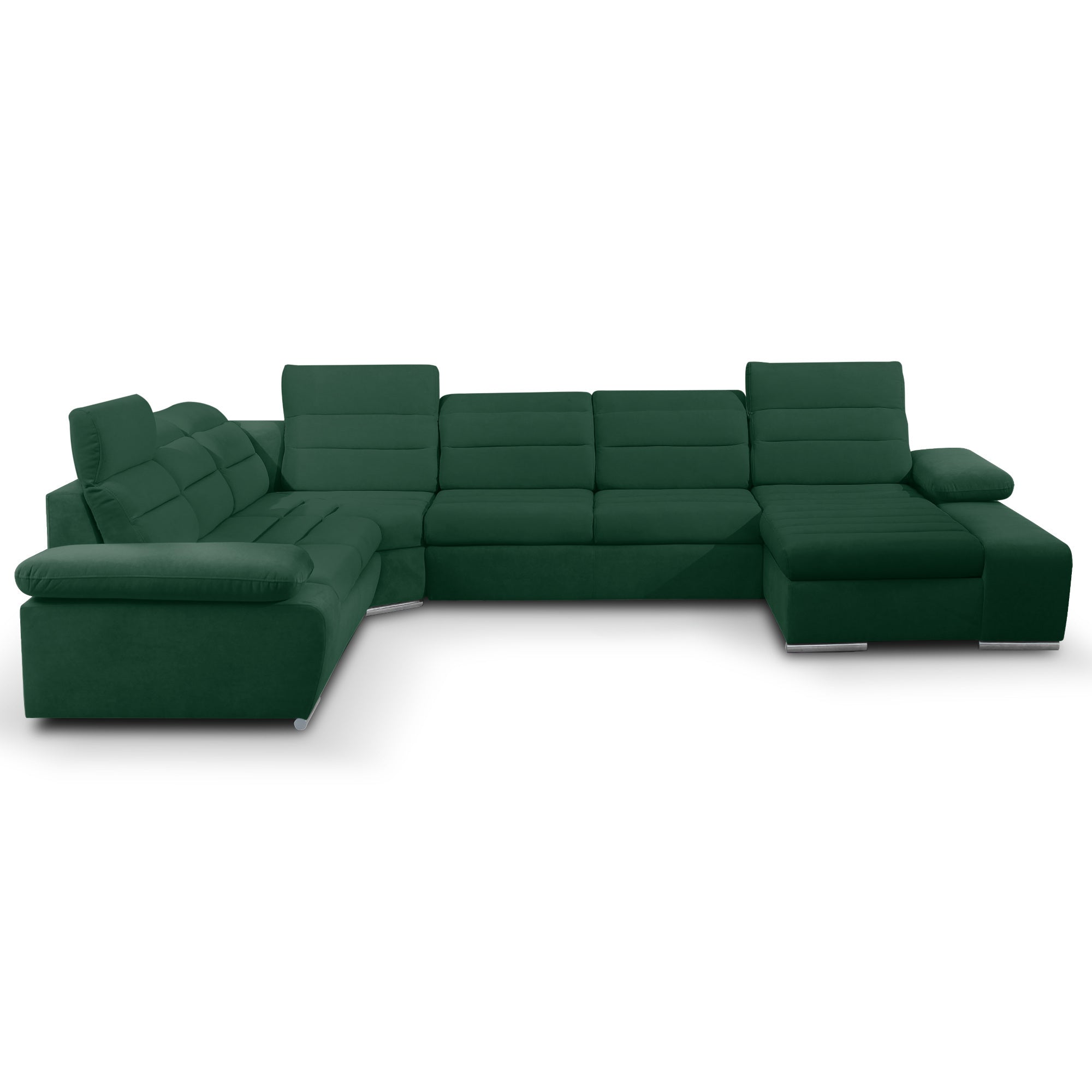 Sedací souprava do U rozkládací Korfu III pravý roh tmavě zelená | OKAY.cz