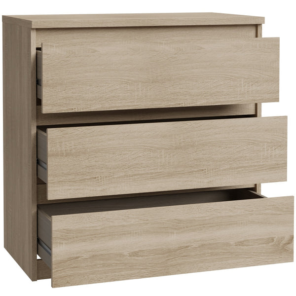 Komoda Chalk (3x zásuvka, dub sonoma) | OKAY.cz