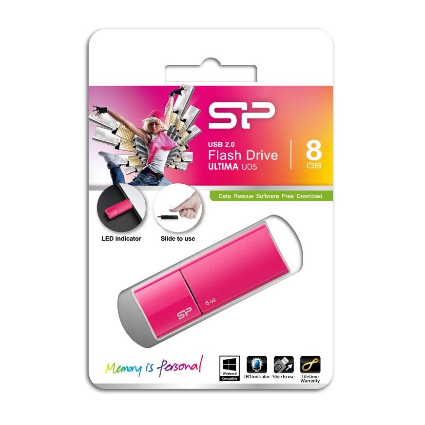 Silicon Power Ultima U05 růžová 8GB USB 2.0 | OKAY.cz